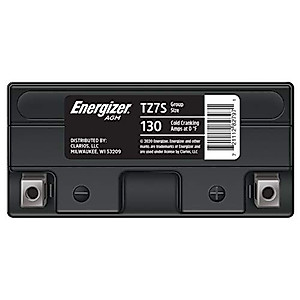 Energizer - ETZ7S TZ7S Motorcycle and Atv 12V Battery, 130 Cold Cranking Amps and 6 Ahr, Replaces: CTZ7S, YTZ7S, M727ZS, YTZ7S, ES-TZ7S, TZ7S, GTZ7SFP, FAITZ7S, MB YTZ7-S, Black