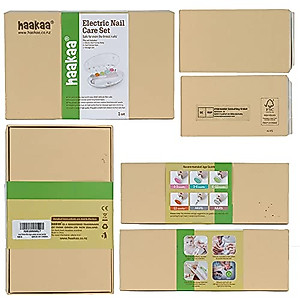 haakaa Baby Nail Trimmer Electric Safe Baby Nail Clippers Baby Nail File Kit Manicure Set, Trim Polish Grooming kit for Newborn Toddler or Adults Toes Fingernails, 6 Grinding Heads and LED Light, Pink