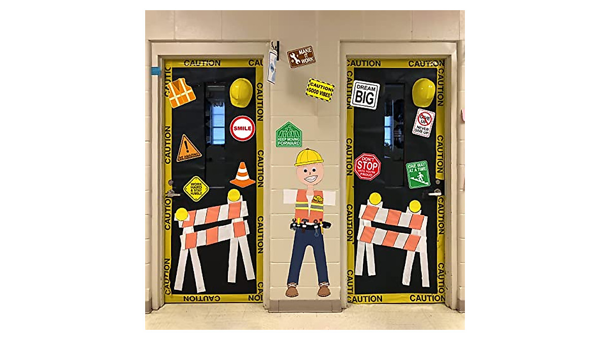 42 Pcs Under Construction Bulletin Board Set for Kids