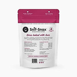 Snif-Snax All Natural Premium Cat Treats Scottish Salmon Sweet Potato and Seaweed Recipe, 3 oz.