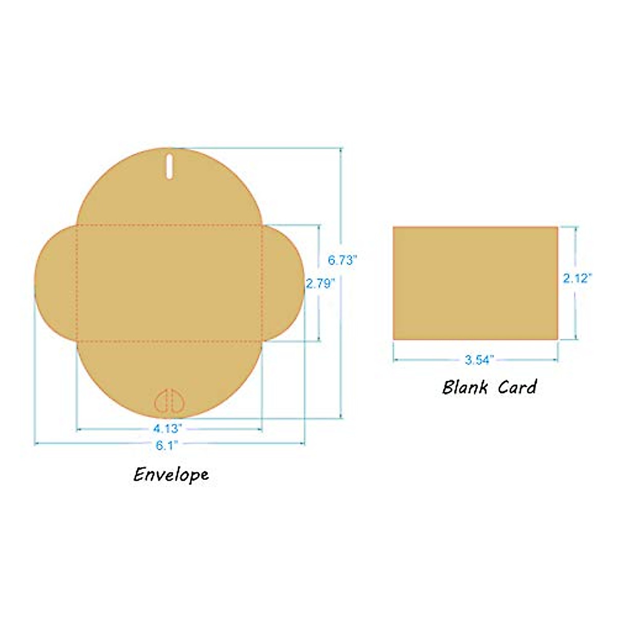 Handmade Flower Greeting Card Gift Card Holder with envelope Wish Card Message Slip Thank You Card DIY Vintage Kraft 2.79"x4.13" Pack of 10