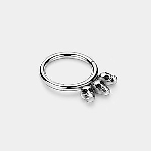 FANSING 16g Halloween Septum Hoop 316L Surgical Steel Daith Earrings 8mm Septum Clicker 16 Gauge Septum Jewelry 8mm Septum Nose Rings