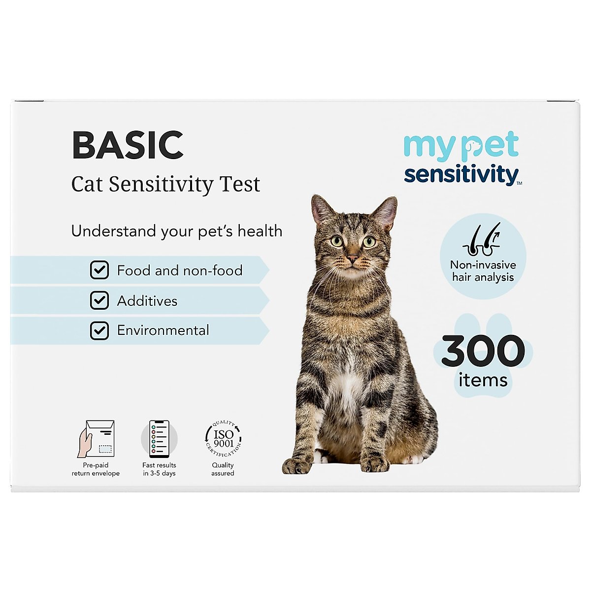 My Pet Sensitivity Test - Home Cat Sensitivity Test | 300 Items | Fast 3-5 Day Results | Gentle Fur Sampling | Comprehensive Food & Environment Analysis | Suitable for All Cats