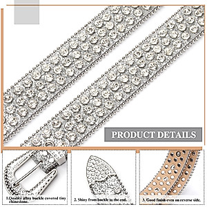 UnFader Womens Men Rhinestone Western Belts Bling Cowgirl Designer Diamond Studded Belts for Jeans