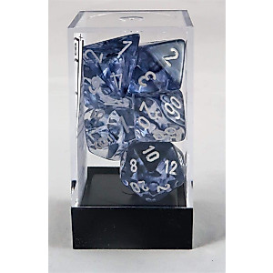 Chessex Polyhedral 7-Die Nebula Dice Set - Black with White