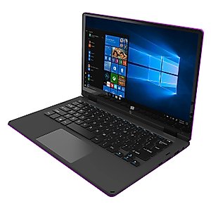 Ematic 11.6" Convertible Touchscreen Laptop with Windows 10 S, 2GB RAM, 32GB Storage, Purple (EWT127PR)