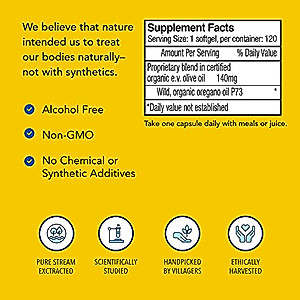 NORTH AMERICAN HERB & SPICE Oreganol P73 - 120 Softgels - Immune System Support - Unprocessed, Vegan Friendly Wild Oregano - Mediterranean Source - Non-GMO - 120 Servings