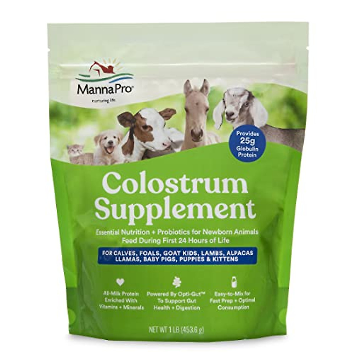 Manna Pro Colostrum Supplement for Newborn Goat Kids | Formulated with Vitamins and Minerals | Helps Promote Healthy Development | 16oz