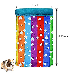 HOMEYA Hamster Sleeping Bag, Small Pet Animals Soft Flannel House Bed Nest Hideout Pouch Sack Sleeping Bed for Hedgehog Squirrel Bunny Guinea Pig Rat Warm Cage Decor Accessory (14 * 11 inch)