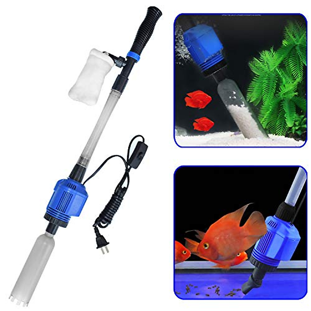 YADICO Auto Electric Aquarium Gravel Cleaner, 3 in 1 Automatic Sludge Extractor for Fish Plant Tanks