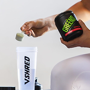 Sculpt Nation by V Shred Greens Strawberry - Premium Greens Powder & Superfood Blend with Collagen to Support Skin, Digestion, and Energy - 30-Day Supply