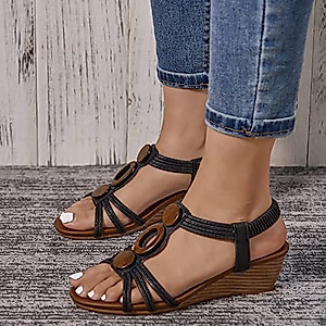 ZHOUXINGB Summer Sandals for Women Sexy, Shoes for Women Dressy Low Heel Lace Up Sandals Office Sneakers Heels Shoes Lightweight Boots Swimming Low Wedge Sandals for Women