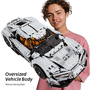 ZYLEGEN Race Car Building Toy Set,Collectible Model Building Set and Sport Car,Supercar Building Kit for Boys, Girls, and TeensGift for Motorsport Fans (White)