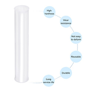 MECCANIXITY Clear Storage Tube Small Plastic Round Tubing with Caps Rigid Bottle Container 41.6x43x300mm/12 Inch Length for Item Stored