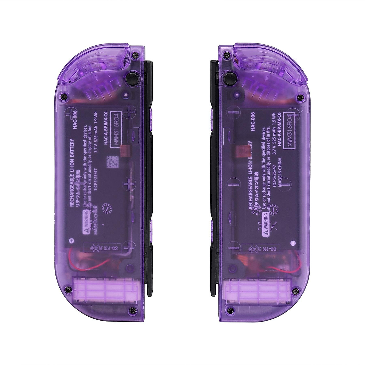 eXtremeRate DIY Replacement Shell Buttons for Nintendo Switch & Switch OLED, Clear Atomic Purple Custom Housing Case with Full Set Button for Joycon Handheld Controller - Console Shell NOT Included