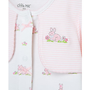 Little Me Baby Clothes & Outfits - Girls One Piece Hat & Footed Sleeper Pajamas - Preemie , Baby Bunnies