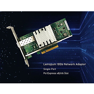 10Gb Network Card Single SFP+ Port PCIE x8 Ethernet Converged Server Adapter NIC Compatible Intel X520-DA1 82599EN Chip Support Windows 7/8/10/11/Visa,Server/Linux/VMware