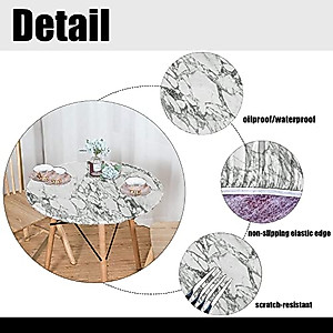 SongYi Oval Fitted Tablecloths ,Oval Elastic Edged Marble Tablecloth Polyester Table Cover Wrinkle Resistant Decor Cloth Indoor Family Banquet and Outdoor Patio Use(68 inch X 48 inch )