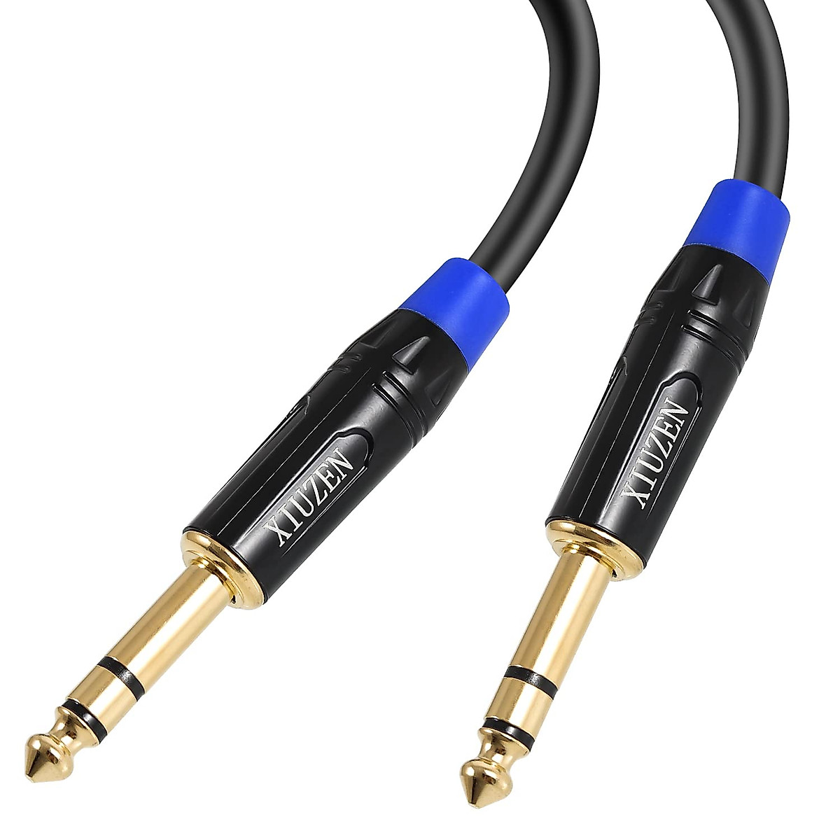 XIUZEN 1/4 inch TRS Stereo Cable, Balanced Quarter-inch(6.35mm) TRS to 1/4" 6.35mm TRS Male to Male Jack Bidirectional Audio Path Cable -3 Feet