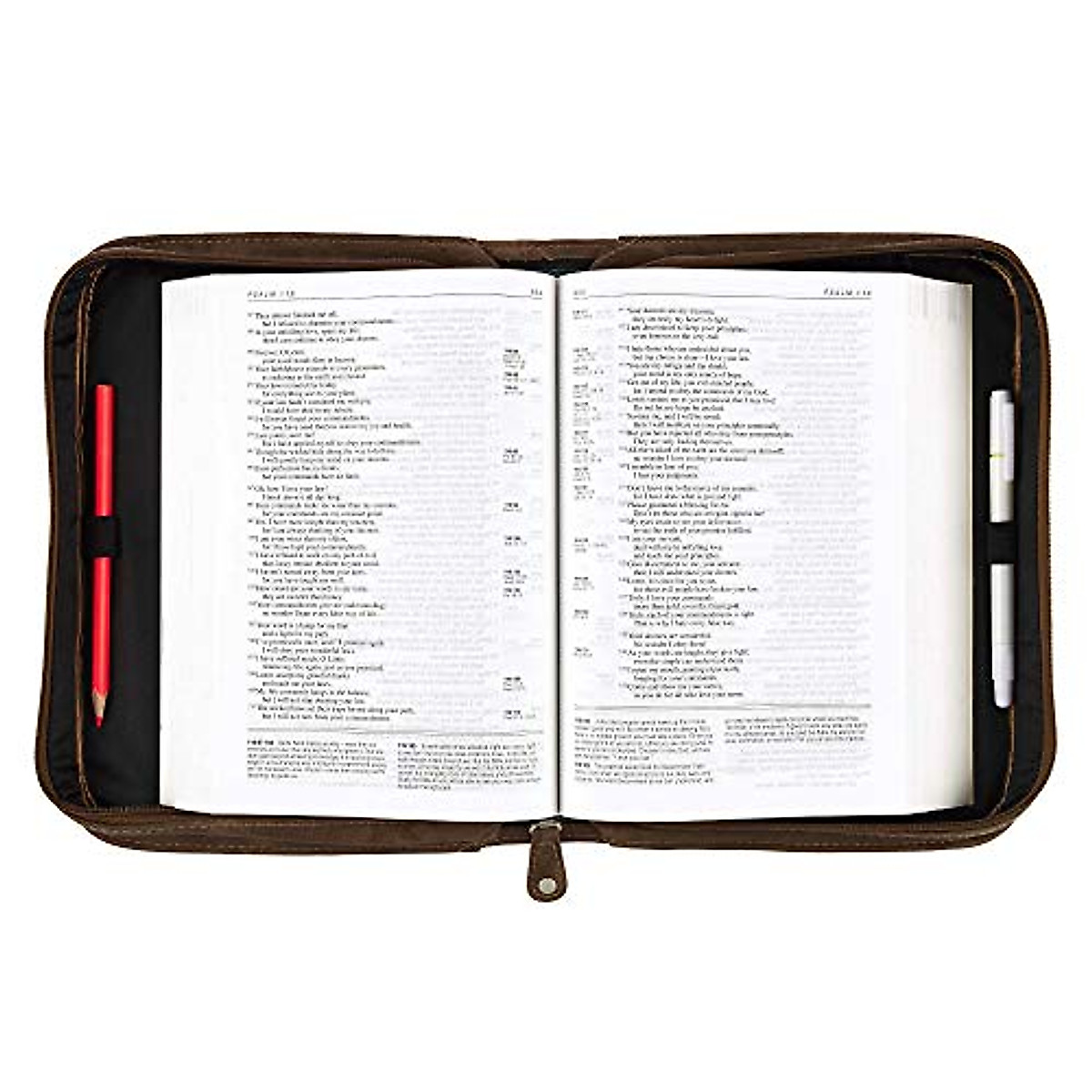 Christian Art Gifts Men's Classic Bible Cover Trust in The Lord Proverbs 3:5, Brown Faux Leather, Large