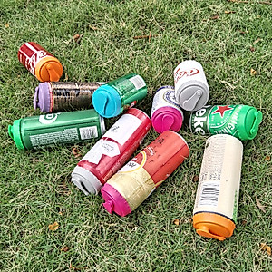 6 Pack Reusable Silicone Can Protector Lid or Covers with Resealable Nozzle for Standard Soda/Beverage/Beer Cans - Prevents Spills - Retains Fizz - BPA-Free