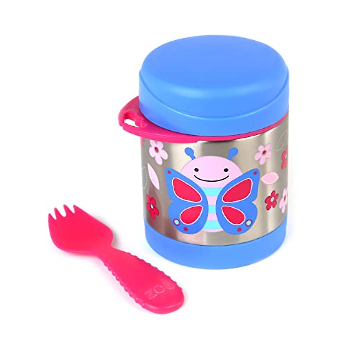 Skip Hop Baby Zoo Little Kid and Toddler Blossom Butterfly Insulated Food Jar and Spork Set, Multi, 11 fl oz
