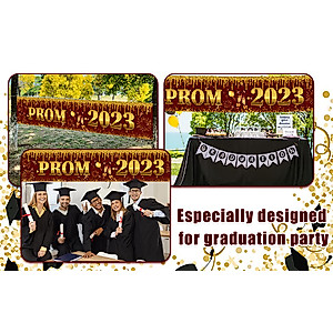 Large Prom 2023 Banner Graduation Party Decorations Maroon Congrats Grad Yard Sign Banner Backdrop for High School College Graduation Party Supplies