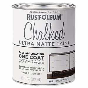 Rust-Oleum 285140 Ultra Matte Interior Chalked Paint 30 oz, 30 Fl Oz (Pack of 1), Linen White