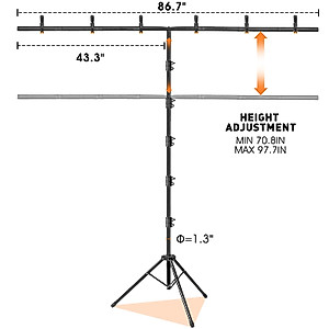 Svopy T-Shape Backdrop Stand Kit - 8 x 5.3ft Adjustable Photo Backdrop Stand - Portable Sturdy Back Drop Stand for Photoshoots, Parties, Wedding and Decoration with 6 Spring Clamps, Sandbag, Carry Bag