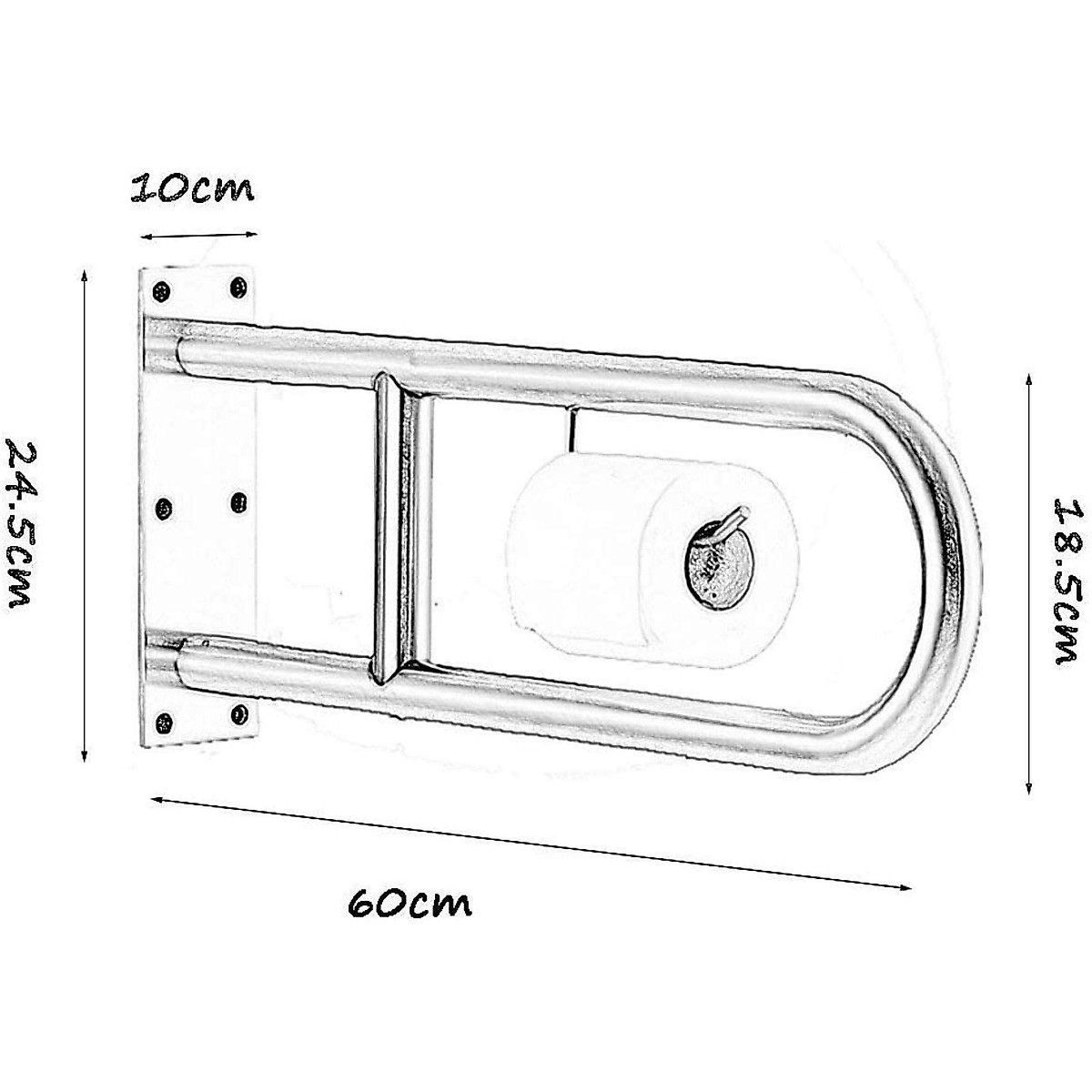 HongLianRiven Bath Handle Towel Rail Bathroom Grab Bar, Toilet Armrest, Wall-Mounted Straight Hair Towel Rack, Shower Safety Handle Bathtub, Toilet, Kitchen
