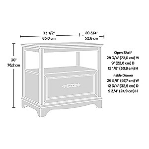 Sauder Adaline Cafe Lateral File, L: 33.11" x W: 20.23" x H: 29.92", Orchard Oak Finish