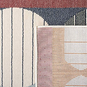 SAFAVIEH Orwell Collection 5'3" x 7'7" Blue/Yellow ORW367M Mid-Century Modern Deco Non-Shedding Living Room Bedroom Area Rug