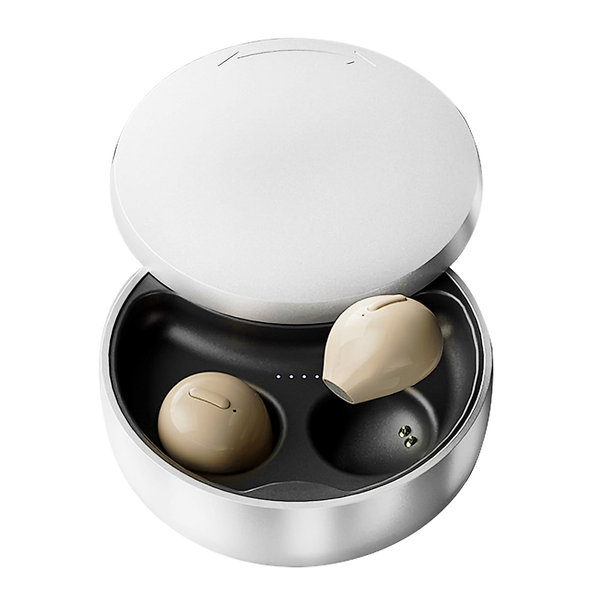 Smallest Invisible Earbuds Wireless Ear Buds Bluetooth in Ear Mini Discreet Small Tiny Earpiece Sleep Earbuds Hidden with Charging Case Headphones for Small Ears Work Sleeping Android iOS Yellow