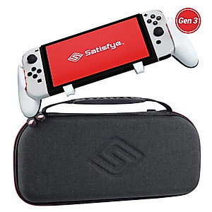 Satisfye – ZenGrip Pro Gen 3 OLED Slim Bundle, Accessories Compatible with Nintendo Switch - The Bundle includes: White Grip, Slim Case (WHITE)