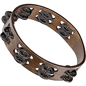 Meinl Percussion Traditional Wood Tambourine with Stainless Steel Jingles, Double Row — NOT Made in China — for All Musicians, 2-Year Warranty (TA2WB)