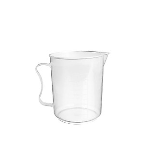 Bettomshin 1Pcs 500ml Resin Mixing Cups, PP Plastic Measuring Cups High Form Beaker with Handle, Liquid Measuring Cups, Graduated Beakers Multipurpose Mixing Cups Transparent for Lab Kitchen Liquids