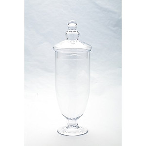 Diamond Star Glass 5"Dx15" clear Apothecary Jar with Lid