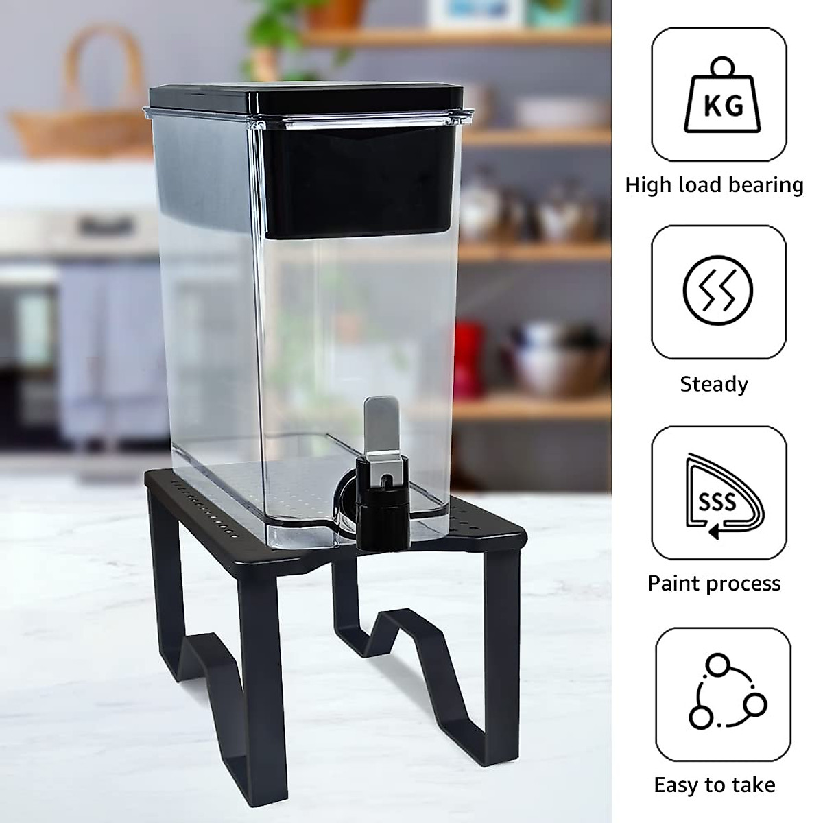 Annvchi Water Dispenser Stand Compatible with Water Dispenser Stand, Zerowater Pitcher Brita PUR Water Dispenser Support Frame Water Purifier Frame (Stainless Steel)