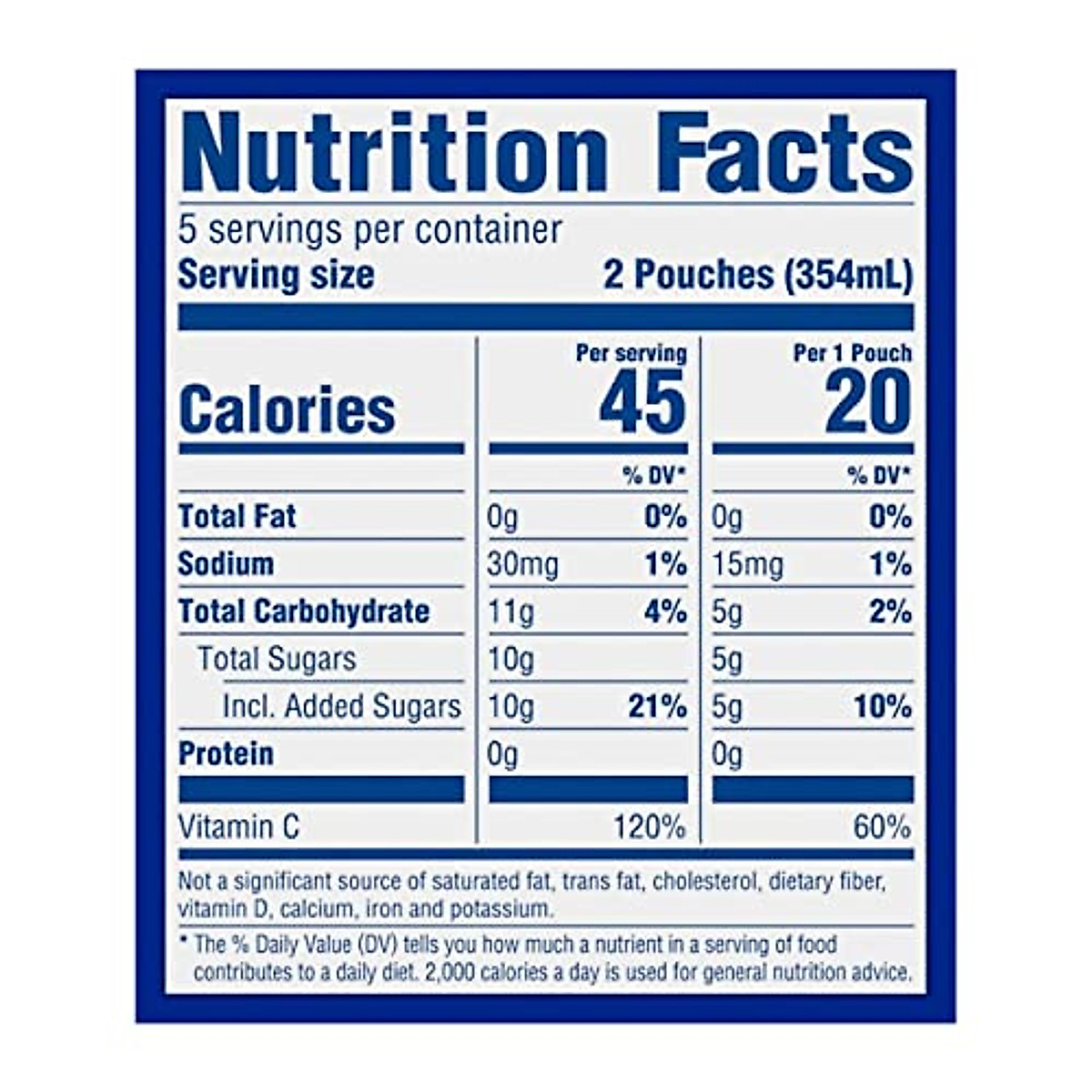 Kool-Aid Jammers Blue Raspberry Flavored Kids 0% Juice Drink (10 ct Box, 6 fl oz Pouches)