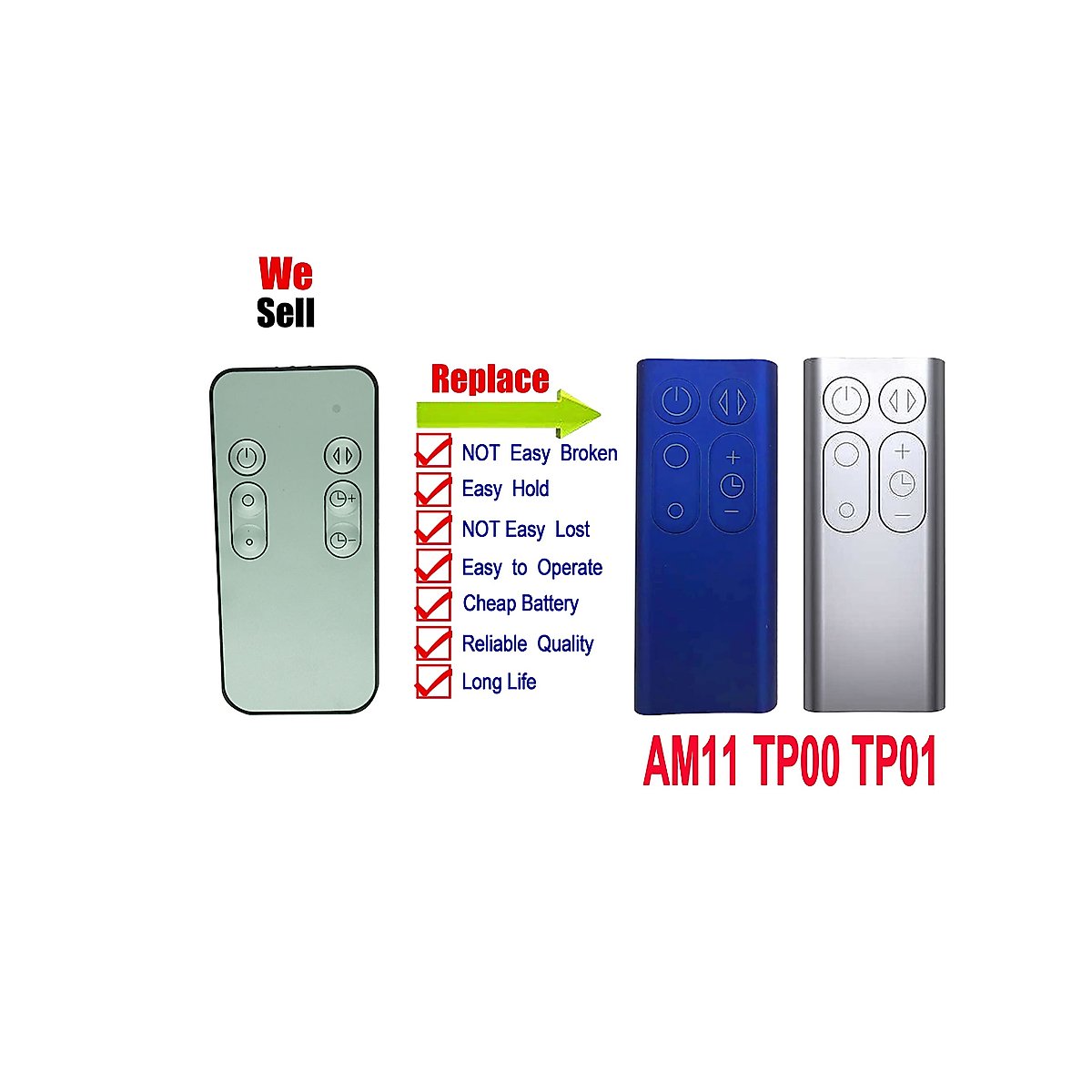 Easytry123 Replacement Remote Control for Dyson AM11 TP00 TP01 965824-07 Pure Cool Link Air Purifier
