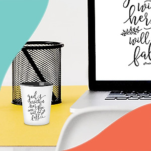 Bible Verse Shot Glass 1.5 oz, God Is Within Her She Will Not Fall Psalm 46:5 Bible Verses Art Christian Quote Religious Scripture Pastor, White