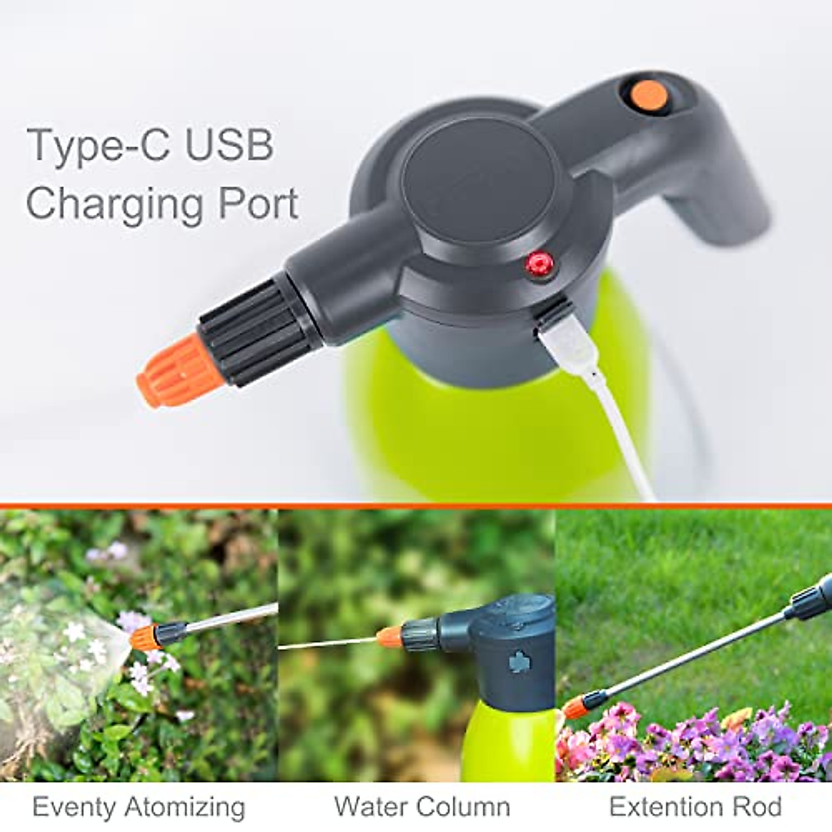 HIFAY ES2-PRO Electric Spray Bottle 2L/0.5Gallon, Portable Handheld Sprayer Spray 60 Bottles On a Single Charge, Automatic Plant Mister for Garden, Fertilizing, Cleaning