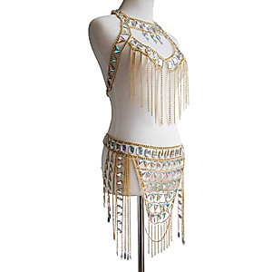Allison Jennie Womens Sexy Body Chain Suit Party Beach Club Jewelry Accessories