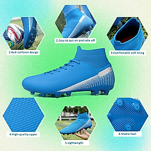 Soccer Cleats Mens Football Cleats Women Tacos de Futbol para Hombre Soccer Shoes for Big Boy Tacos de Futbol Zapatos de Futbol para Hombres Outdoor Soccer Shoes High Top Football Boots AG/FG