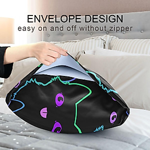 Kigai Cat Satin Pillowcase, Soft Breathable Silk Pillow Case with Envelope Closure for Hair and Skin, Standard Size 26 x 20 Inch