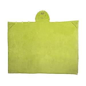 Department 56 Snowpinions Snow Throw The Grinch Super Soft Fleece Hooded Blanket, 45 by 60 Inch, Green