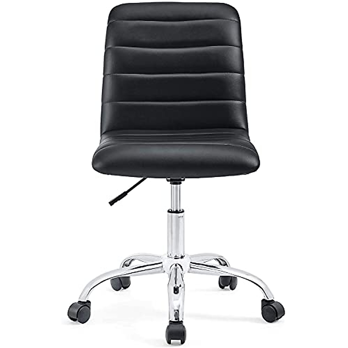 Modway Ripple Ribbed Armless Mid Back Swivel Computer Desk Office Chair In Black