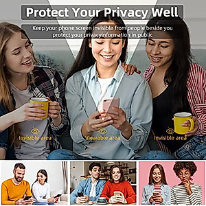 EGKimBa Privacy Screen Protector compatible with iPhone 14 Pro Max, 6.7 inch Gradient Colorful Electroplated Anti-Spy Anti-Blue Light Tempered Glass