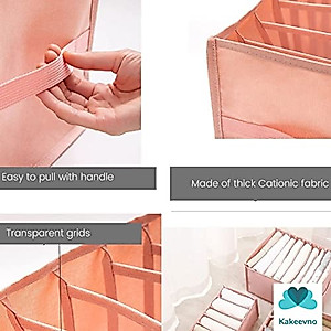 Kakeevno 2PCS Large Upgraded Washable Foldable Drawer Wardrobe Clothes Organizer Storage Compartment Organizer for Scarves, Leggings, Skirts, T-shirts, Jeans, Kids Clothes (9 Grids, Premium Pink)