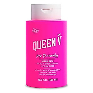 Queen V Pop the Bubbly Bubblebath pH Balanced, Enriched with Green Tea, Mango and chamomile extracts, For Use on External Intimate Area